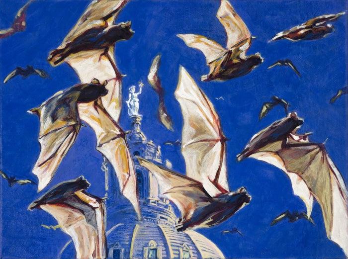 Bats Across Texas AKA Bat Party fine art print – aDamnFineArtist.com