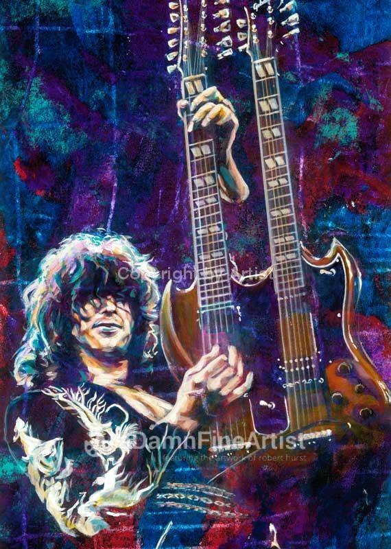 Jimmy Page fine art print with limited edition canvas giclee print opt ...