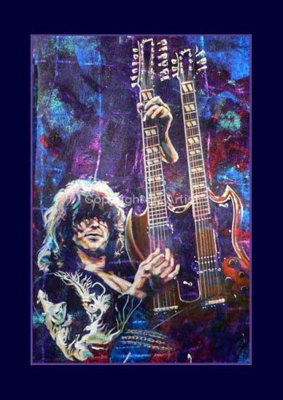 Jimmy Page fine art print with limited edition canvas giclee print opt ...